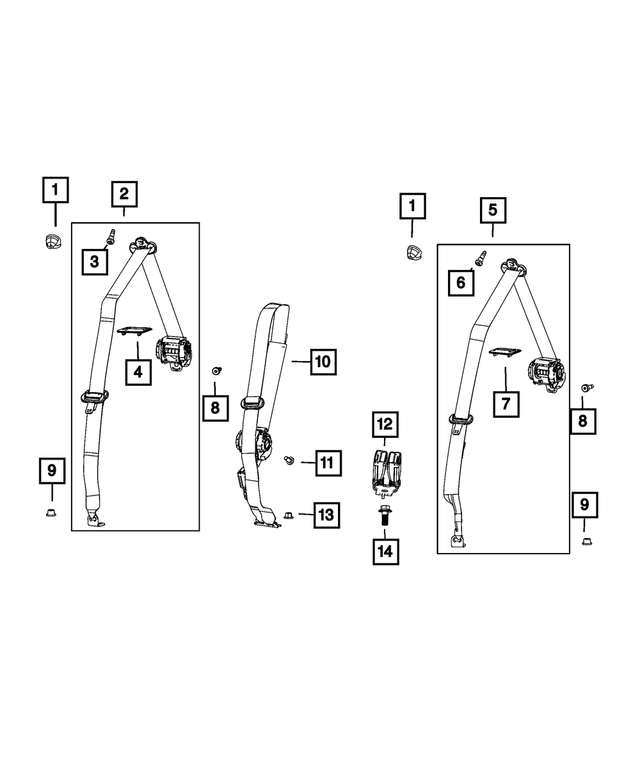 2019-2023 Jeep Wrangler 2nd Row Seat Belt And Retractor 6SP27TX7AC | My ...