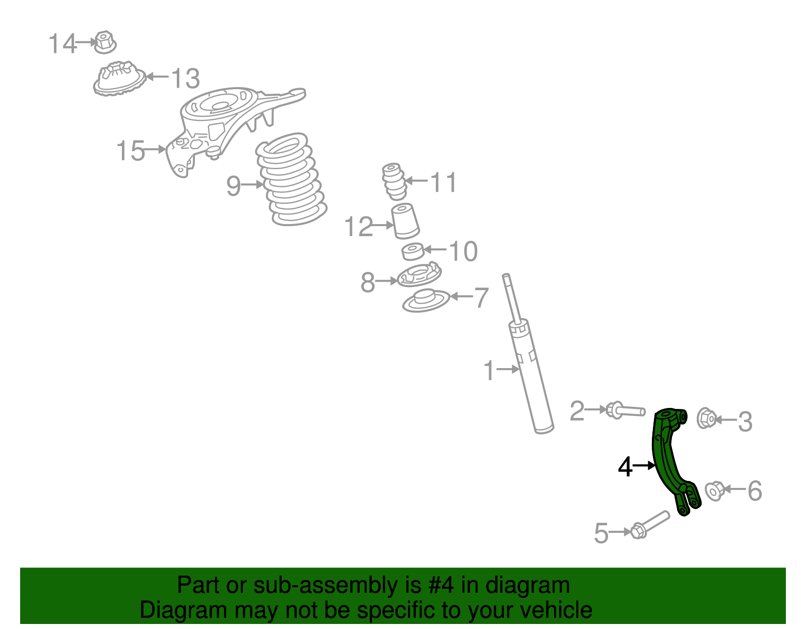 2008-2018 Audi Suspension Strut Fork 8K0-413-037-L | Audi USA Parts
