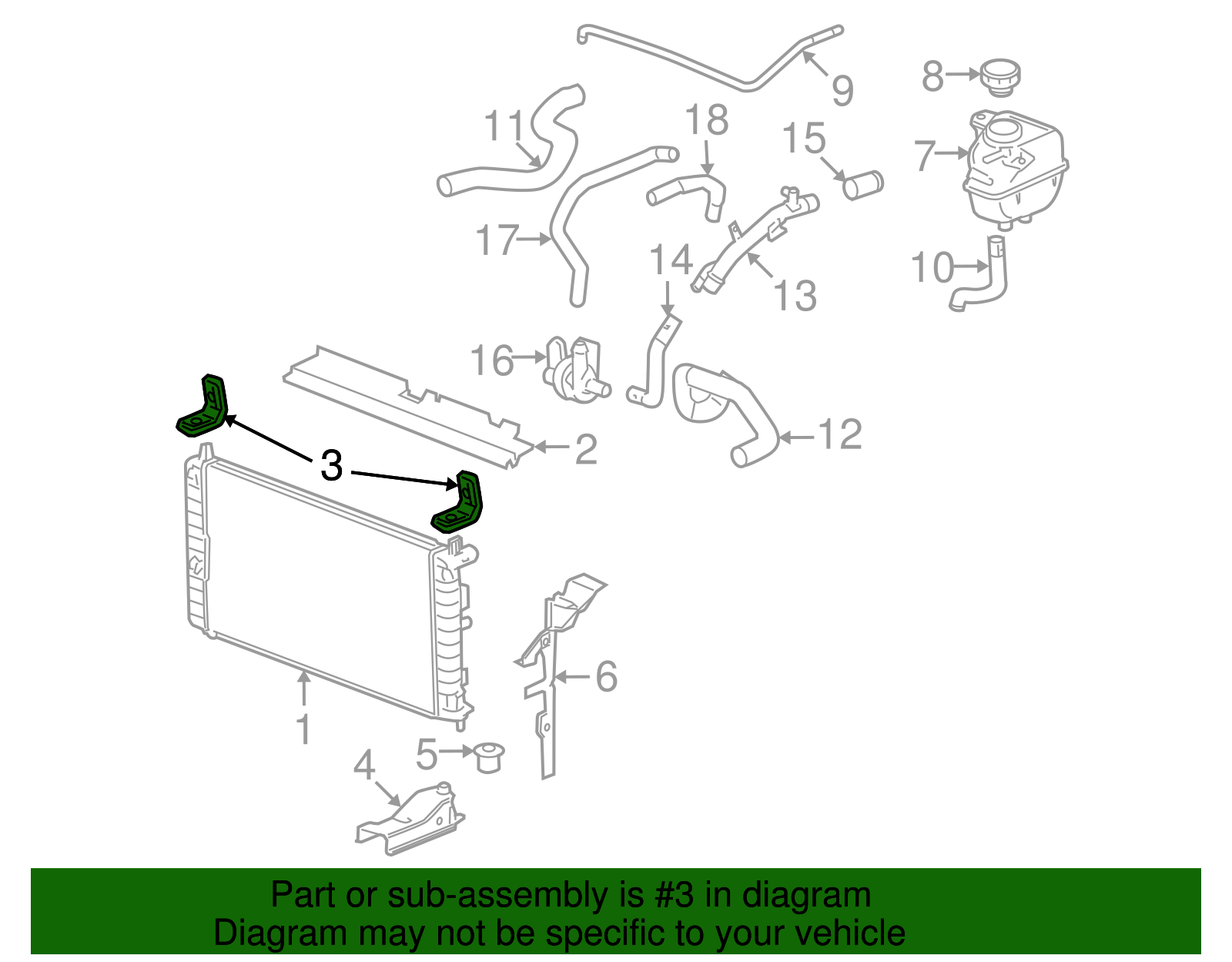 2005-2012 GM Radiator Upper Bracket 25886156 | GM AutoNation Parts