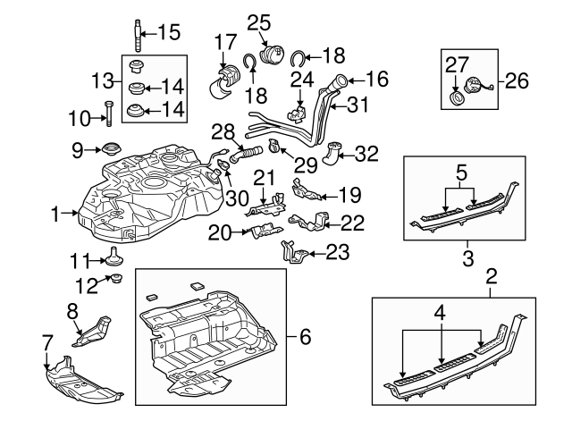 77272-48020 - Fuel Filler Neck Bracket - 2004-2013 Toyota Highlander ...