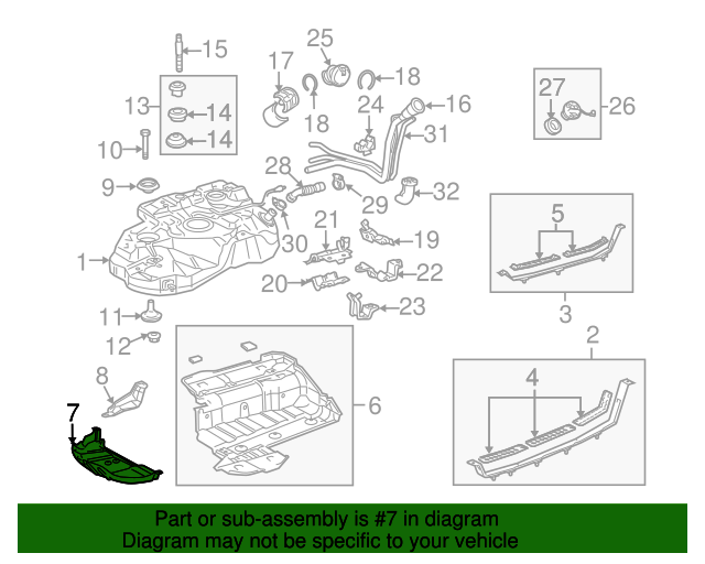 2004-2007 Toyota Highlander Tank Shield 77641-48040 | Toyota Parts Center