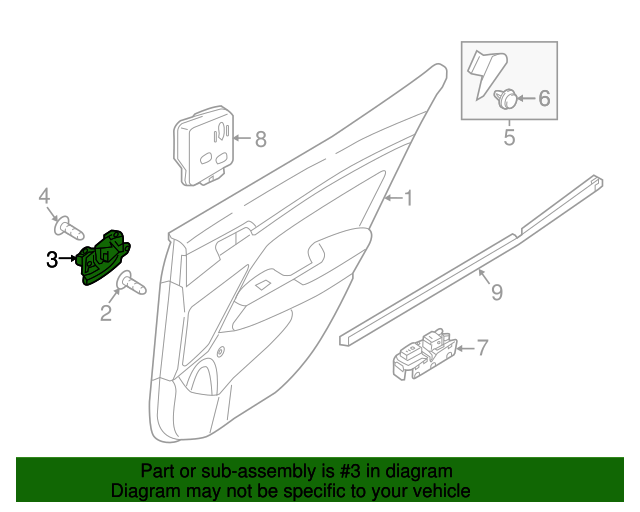 82620-F2000 - Interior Door Handle 2017-2020 Hyundai Elantra ...