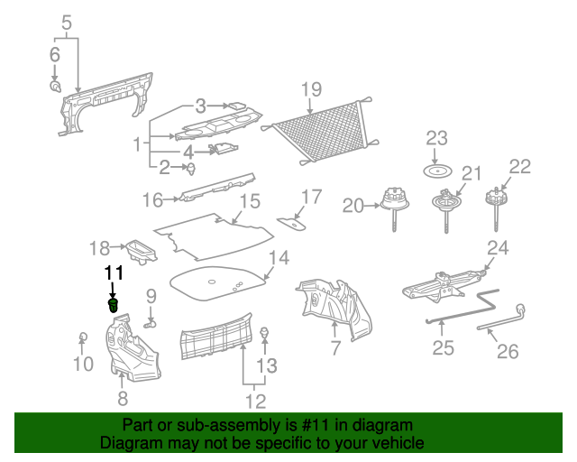 2000-2011 Toyota Hook 64725-AC010-C0 | OEM Parts Online