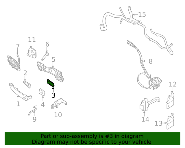 2009-2022 Nissan Handle, Outside Gasket 80654-9N00A | TascaParts.com