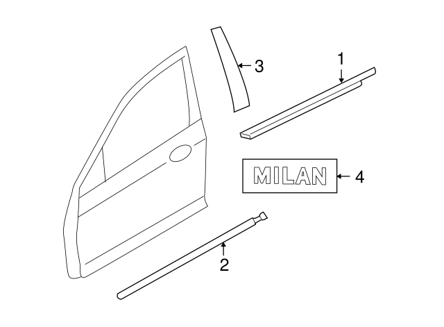 2006-2012 Ford Body Side Molding - Driver's Side (LH) 6E5Z-5420879-APTM ...
