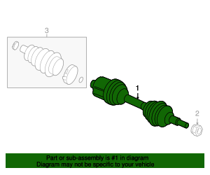 2008-2012 GM Front Passenger Side Half-Shaft Assembly 22873499 GM ...