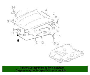 170-880-01-60 - Hood Latch 1998-2004 Mercedes-Benz | AutoNationParts.com
