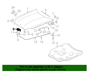 170-880-05-60 - Hood Latch 1998-2004 Mercedes-Benz | AutoNation Parts
