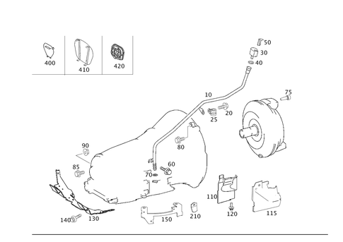Attached Parts for Transmission, Oil Filler Pipe for 2000 Mercedes-Benz ...