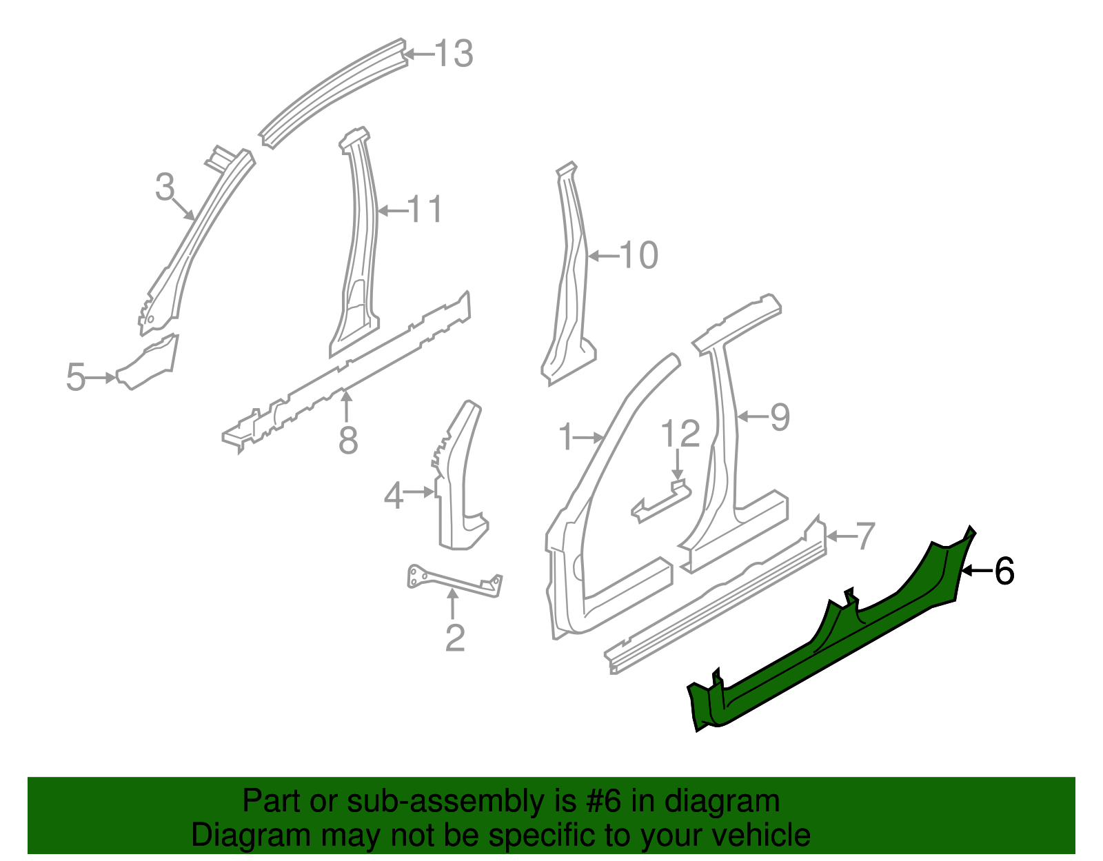 2008-2012 Subaru Impreza Rocker Panel 51449FG0209P | OEM Parts Online