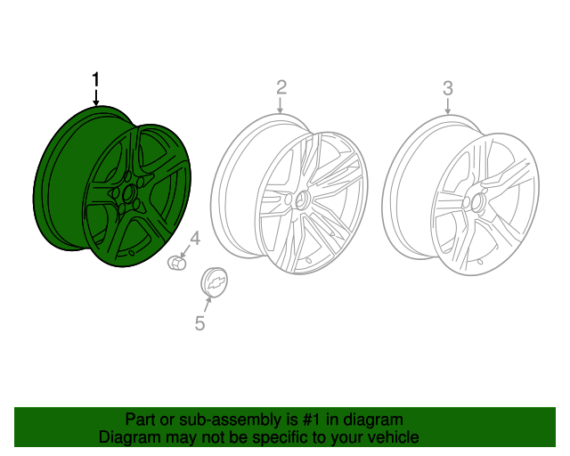 2020-2024 Chevrolet Camaro 20x8-Inch Aluminum Wheel 84067165 GM ...