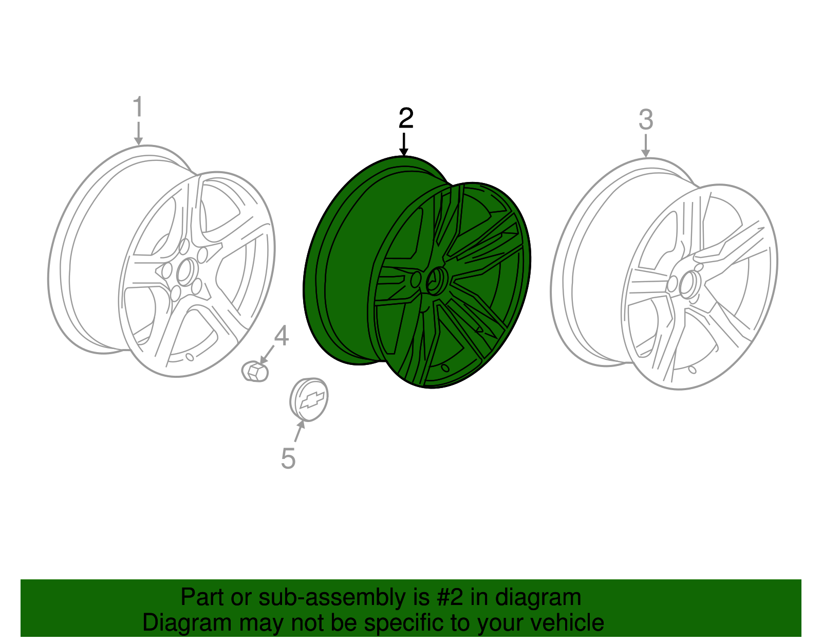 2017-2018 Chevrolet Camaro 20x8.5-Inch Aluminum Wheel 22998076 GM ...