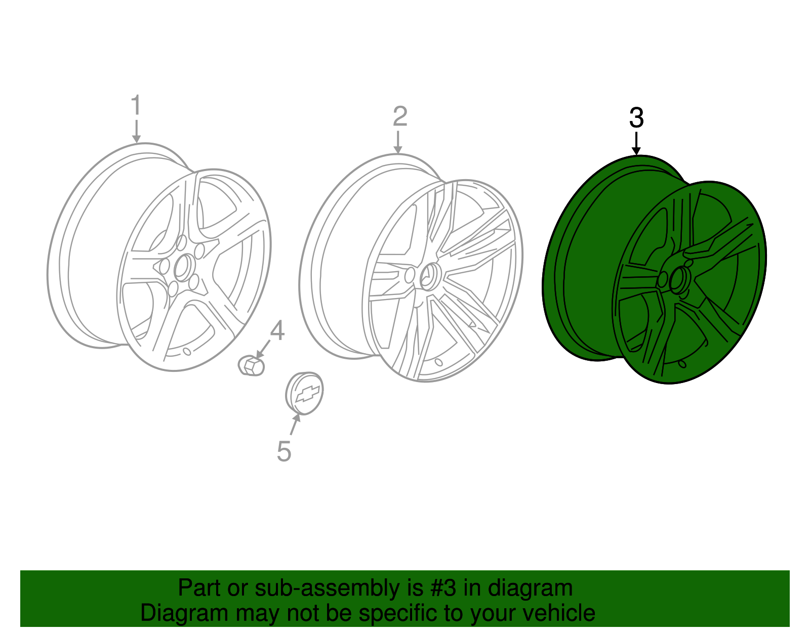 2017-2024 Chevrolet Camaro 20x10-Inch Aluminum Wheel 23355791 GM ...