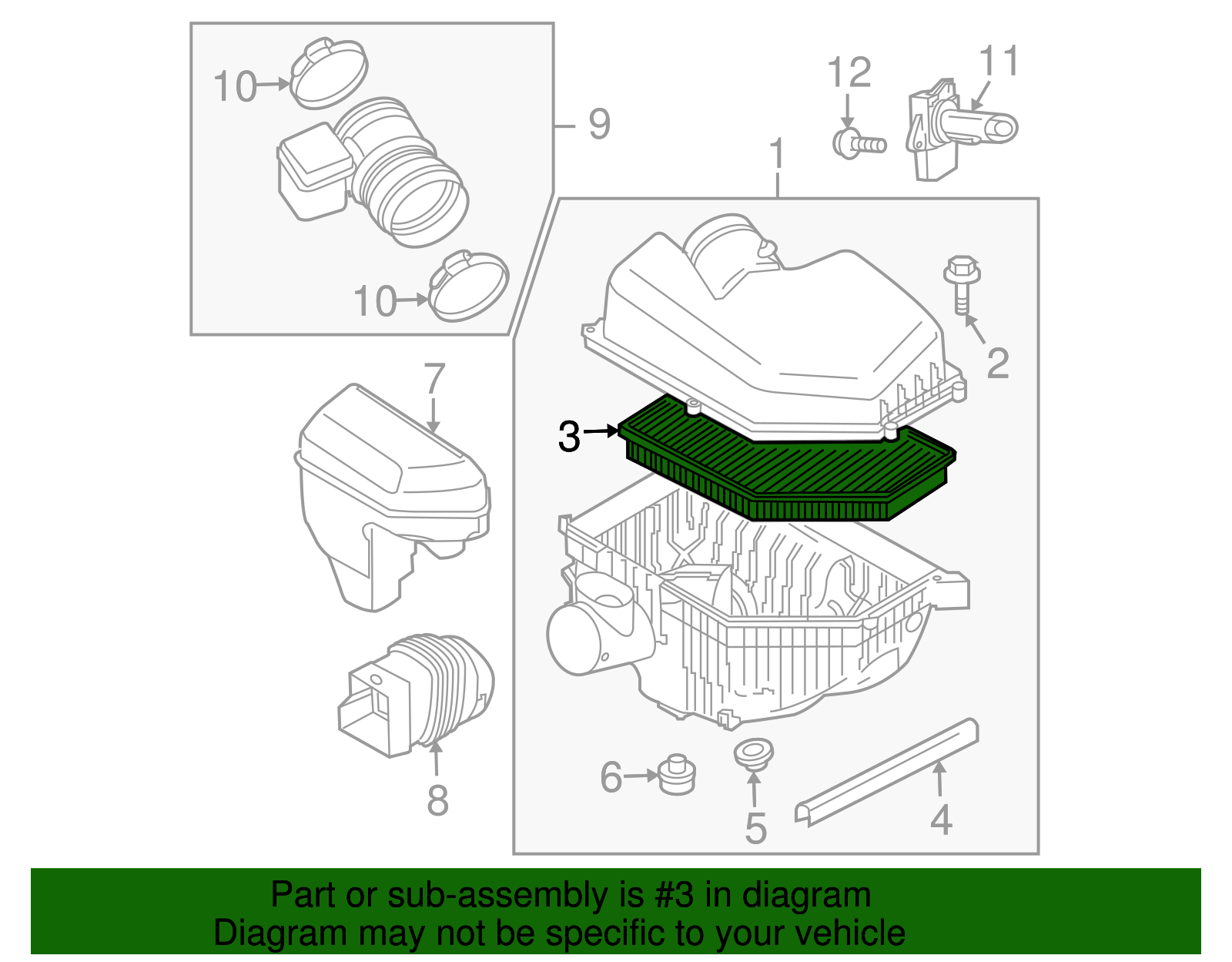 2007-2010 Volvo S80 Air Filter 30748212 | OEM Parts Online