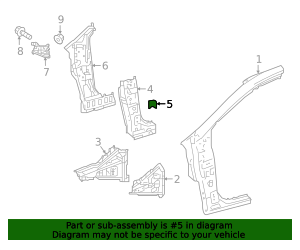 2020-2024 Toyota Corolla Hinge Pillar Reinforced Bracket 61165-02021 ...