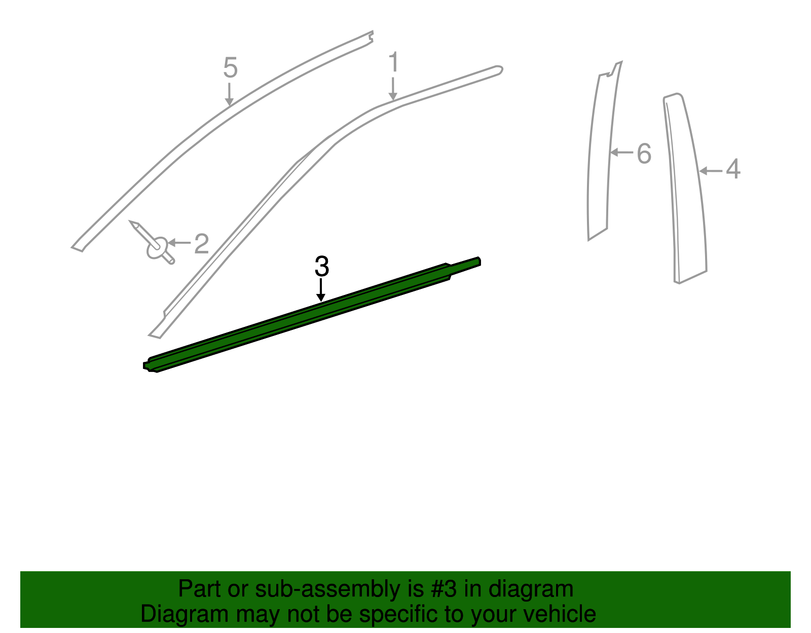 2015-2017 Toyota Camry Belt Molding 75720-06180 | Toyota Parts Express