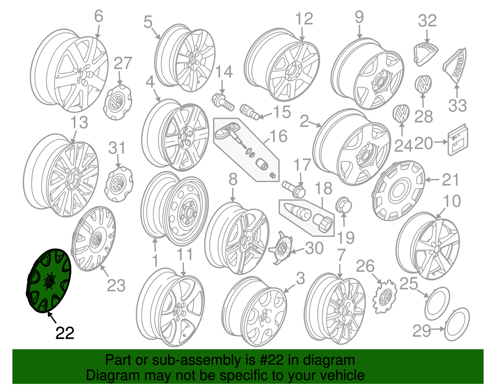 2006-2010 Volkswagen Beetle Wheel Cover 1C0-601-147-P-16Z | Retail ...