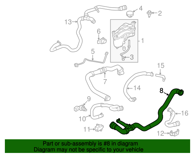 2012-2017 Land Rover Lower Hose LR040733 | OEM Parts Online