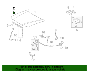 OEM 2005-2011 Toyota Tacoma Hood Bumper Part # 53384-04030 | Modern ...