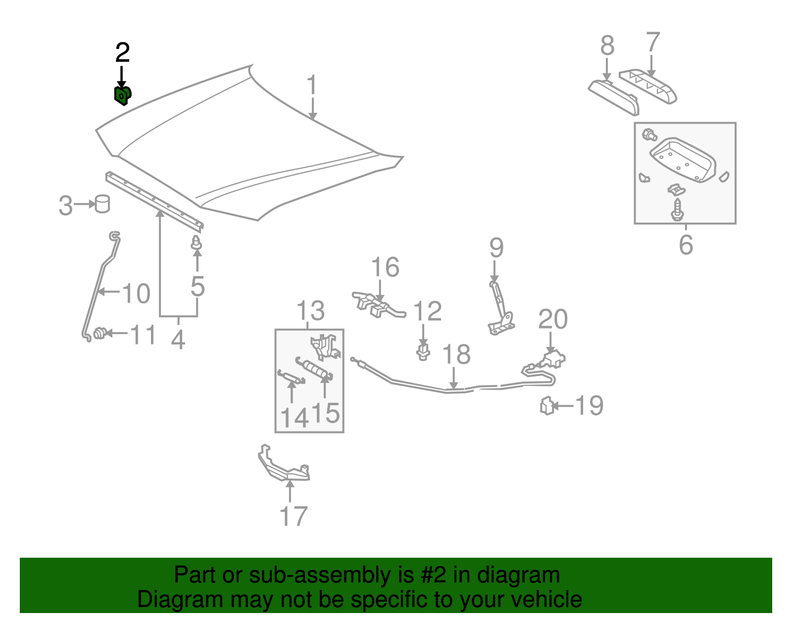 2005-2011 Toyota Tacoma Hood Bumper 53384-04030 | Toyota Parts Center