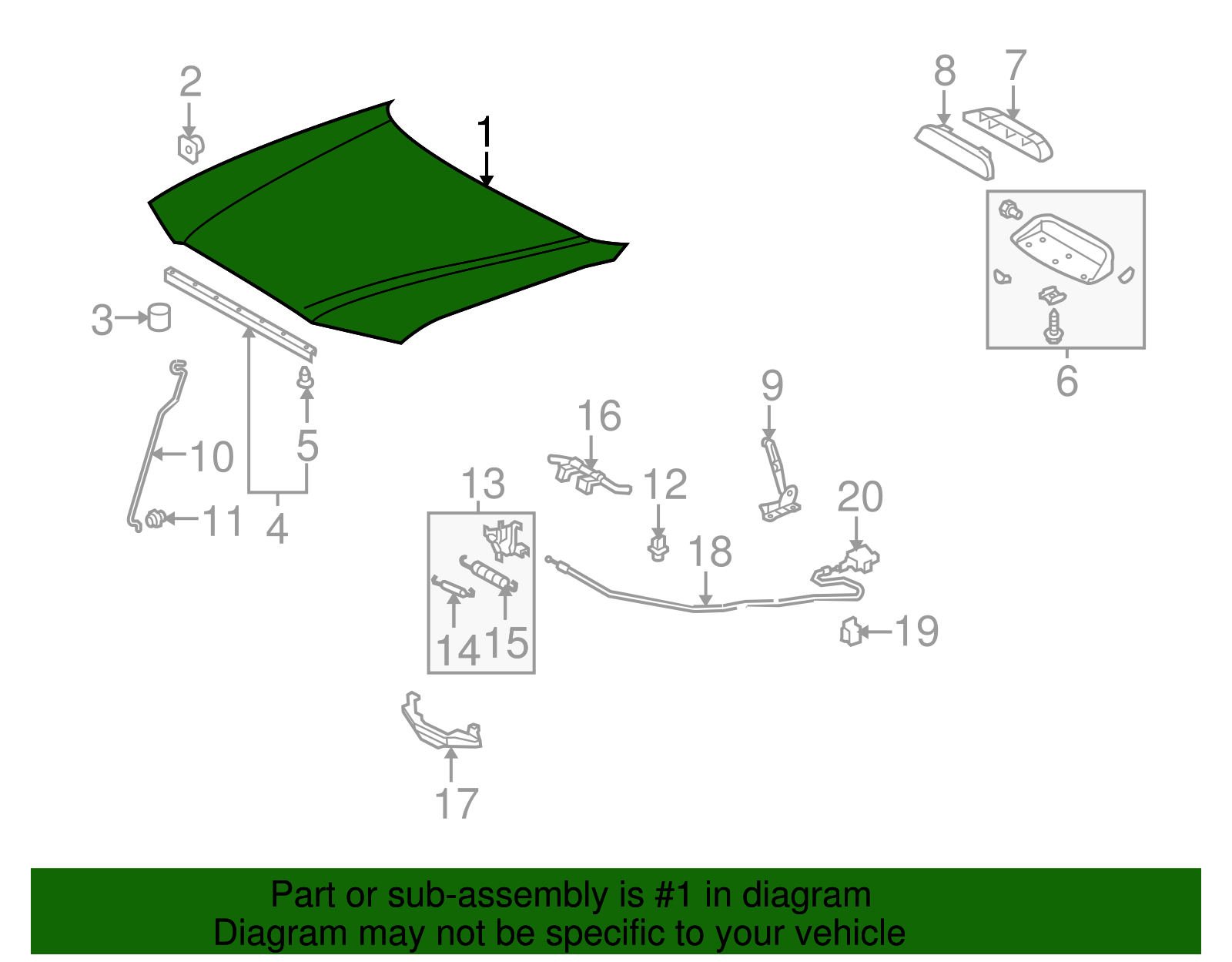 2005-2011 Toyota Tacoma Hood 53301-04120 | Toyota Parts Center