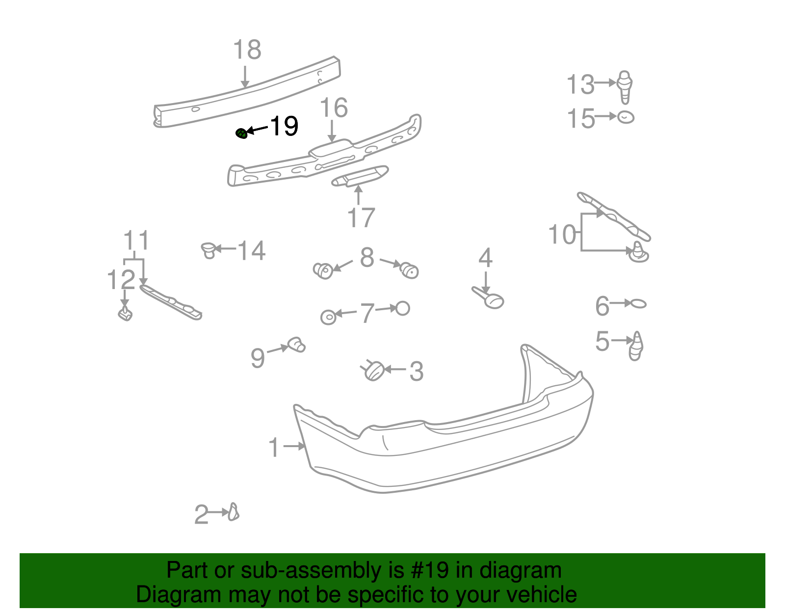 2002-2019 Toyota Impact Bar Nut 90178-A0030 | Express Toyota Parts