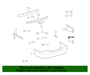 2002-2006 Toyota Camry Bumper Cover Protector 52581-AA010 | Toyota ...