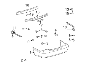 52615-AA050 - Bumper Impact Absorber 2002-2006 Toyota Camry ...