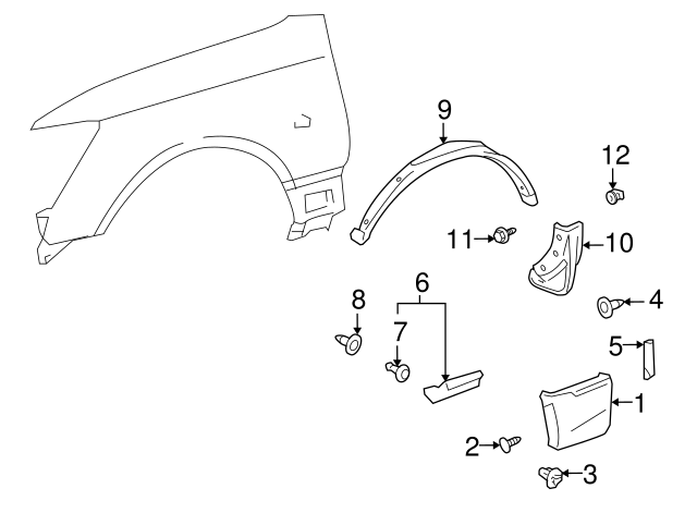 75495-30030 - Body Side Molding Clip - 2001-2006 Lexus LS430 | My L Parts