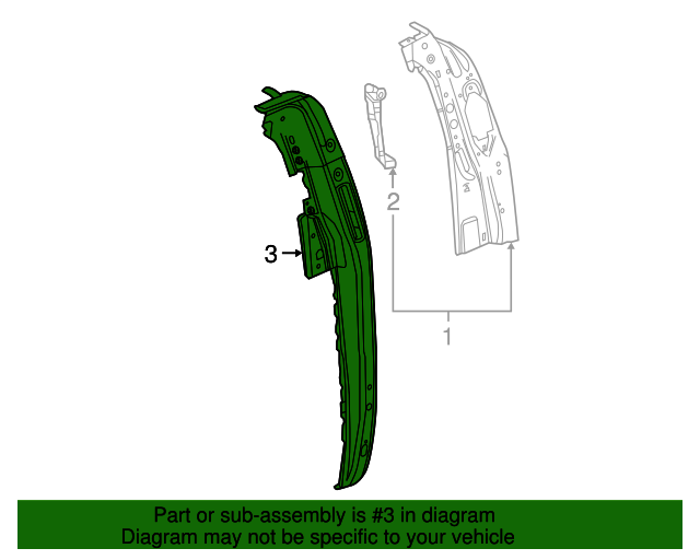 2014-2019 GM Passenger Side Body Lock Pillar Outer Panel 20989792 GM ...