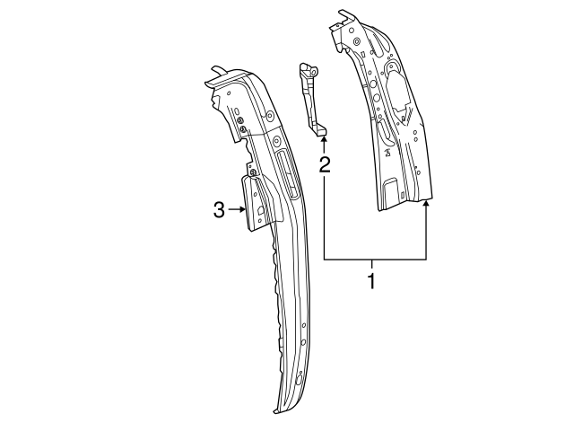 2014-2019 GM Driver Side Body Lock Pillar Inner Panel 22953948 ...