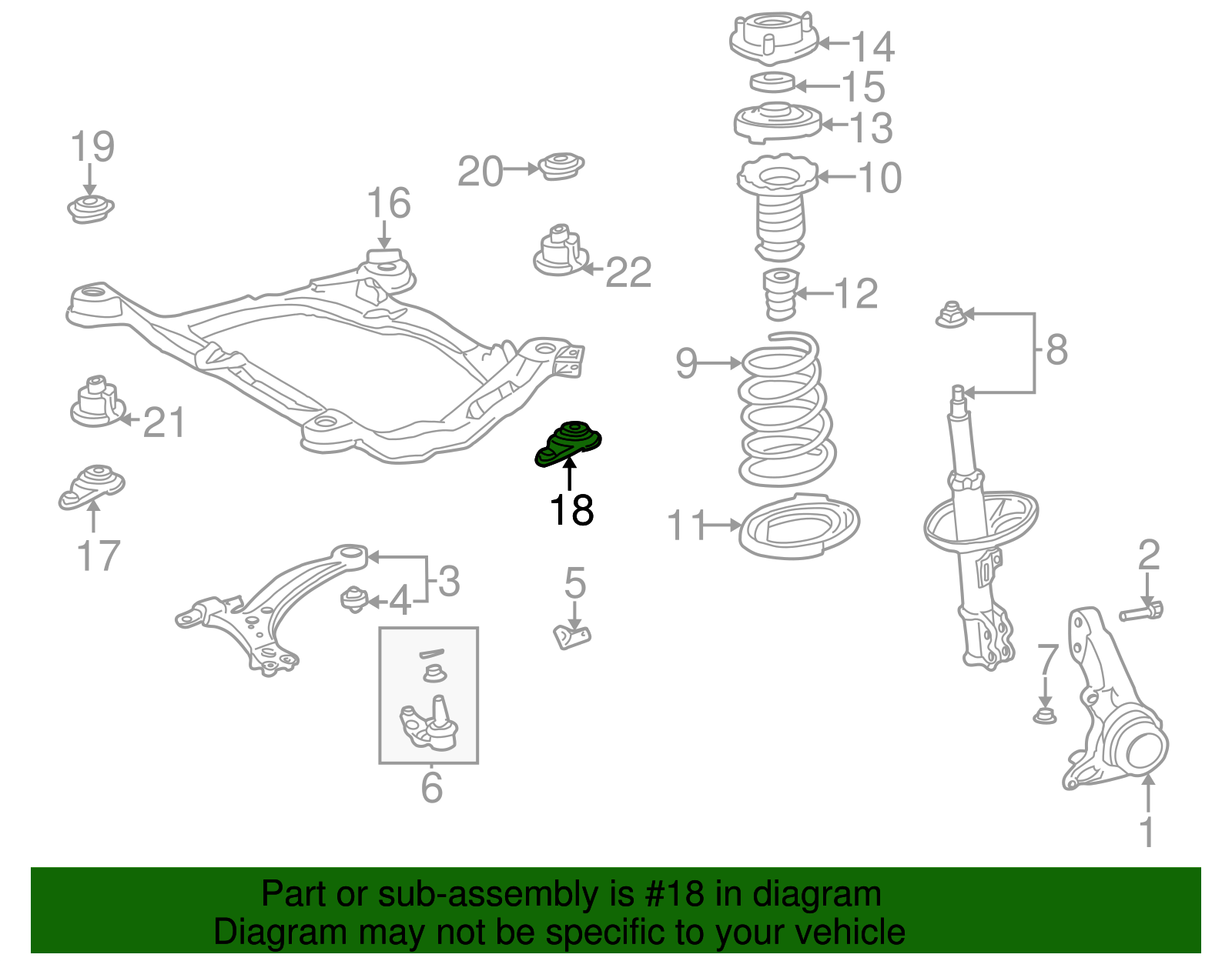 51023-33040 - 2002-2008 Toyota - Engine Cradle Brace | Sparks Parts