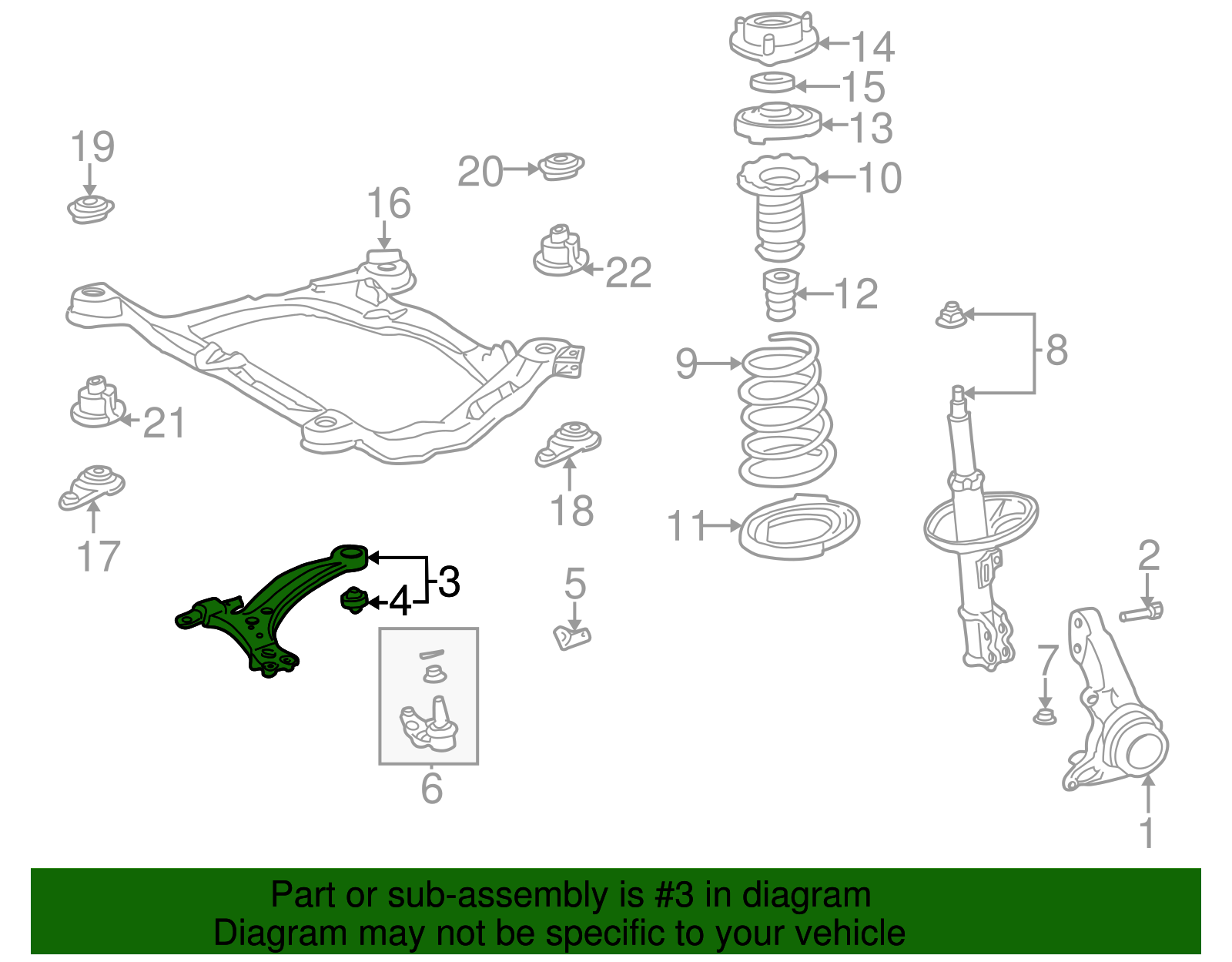 2002-2006 Toyota Camry Control Arm 48069-06070 | Toyota Parts Center