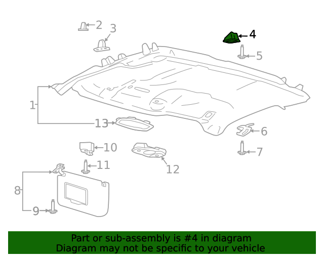 FL3Z-1529156-A 2015-2023 Ford Headliner Spacer | Fairway Ford Parts