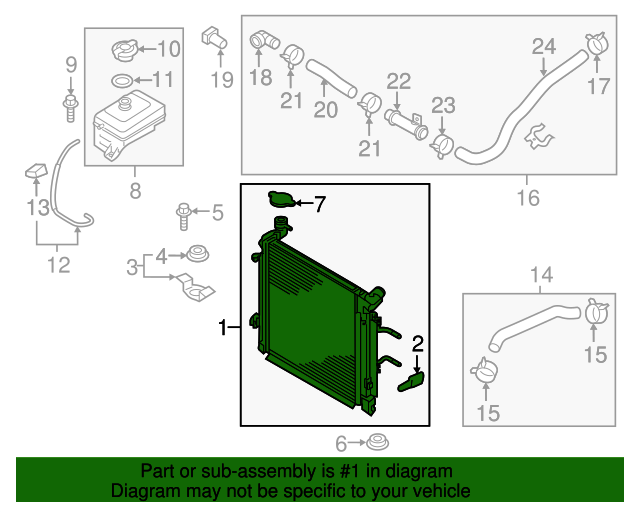 25310-C1250 - Radiator 2016-2020 Kia Optima | Kia.Parts Store