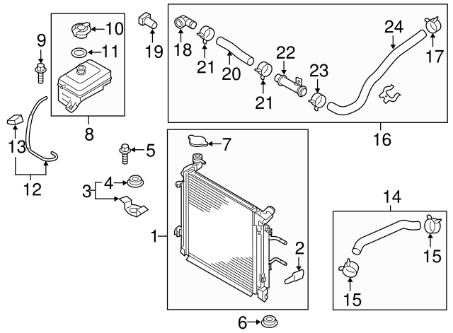 2016-2020 Kia Optima Radiator 25310-C1250 | TascaParts.com
