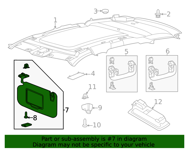 2020-2022 Lincoln Aviator Visor LC5Z-7804105-FF | TascaParts.com