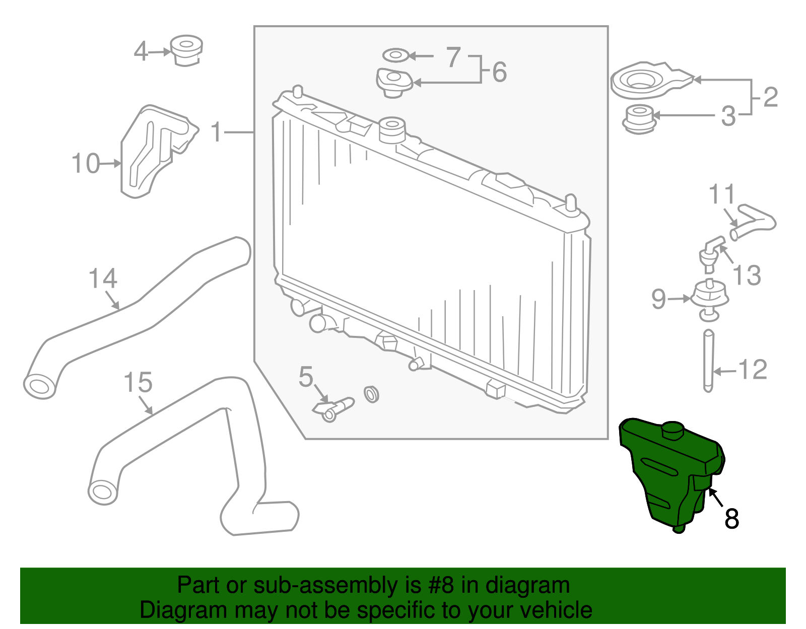 19101-RCA-A00 - Engine Coolant Reservoir 2003-2007 Honda Accord | Honda ...