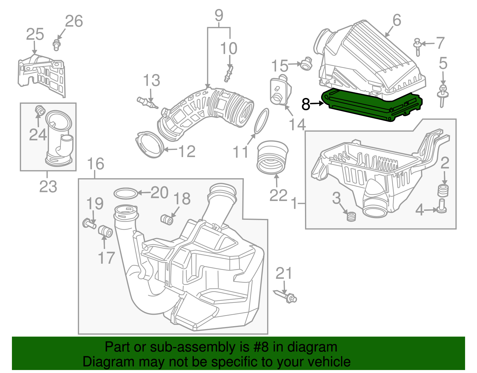 17220-RAA-A00 - 2003-2007 Honda Accord - Element Assembly Air Cleaner ...