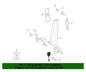 2009-2015 Toyota Belt & Retractor Cap 73233-0C010-A0 | Toyota Parts Center