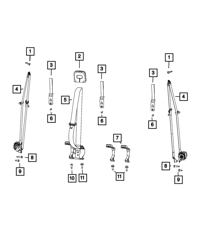 2022-2024 Ram 1500 2nd Row Seat Belt And Retractor 7AX802N8AB | Mopar ...
