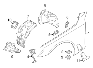 51717340193 - 2016-2019 BMW Ft Fender Liner (51-71-7-340-193) | BMW of ...