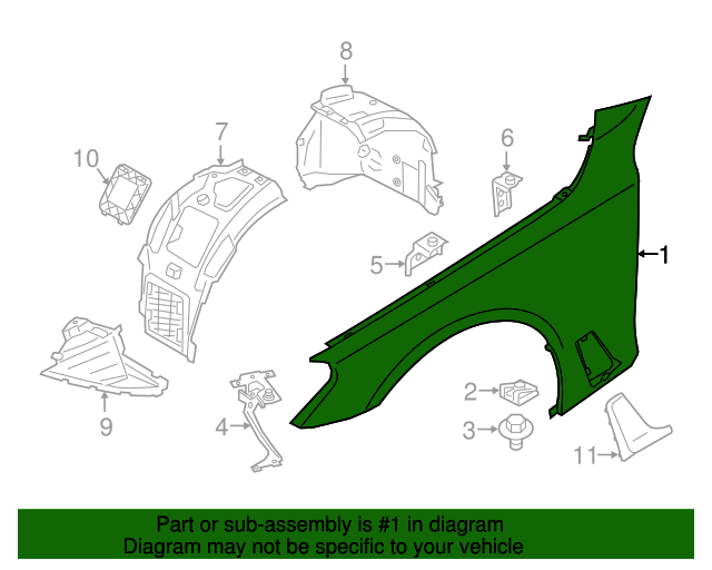 41009623268 - 2017-2019 BMW 740e xDrive Fender (41-00-9-623-268) | BMW ...