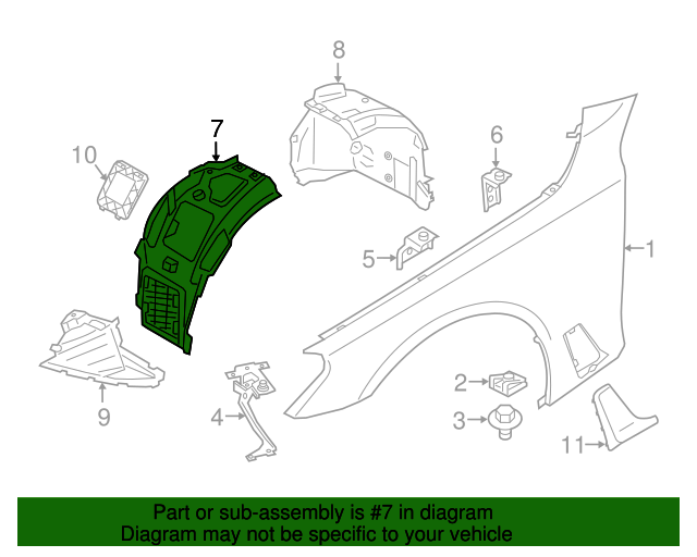 Genuine BMW 51-71-7-340-193 | Ft Fender Liner | FREE Shipping on Most ...