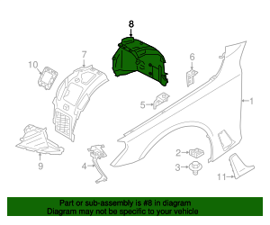 51717340202 - 2016-2022 BMW Rear Fender Liner (51-71-7-340-202) | BMW ...