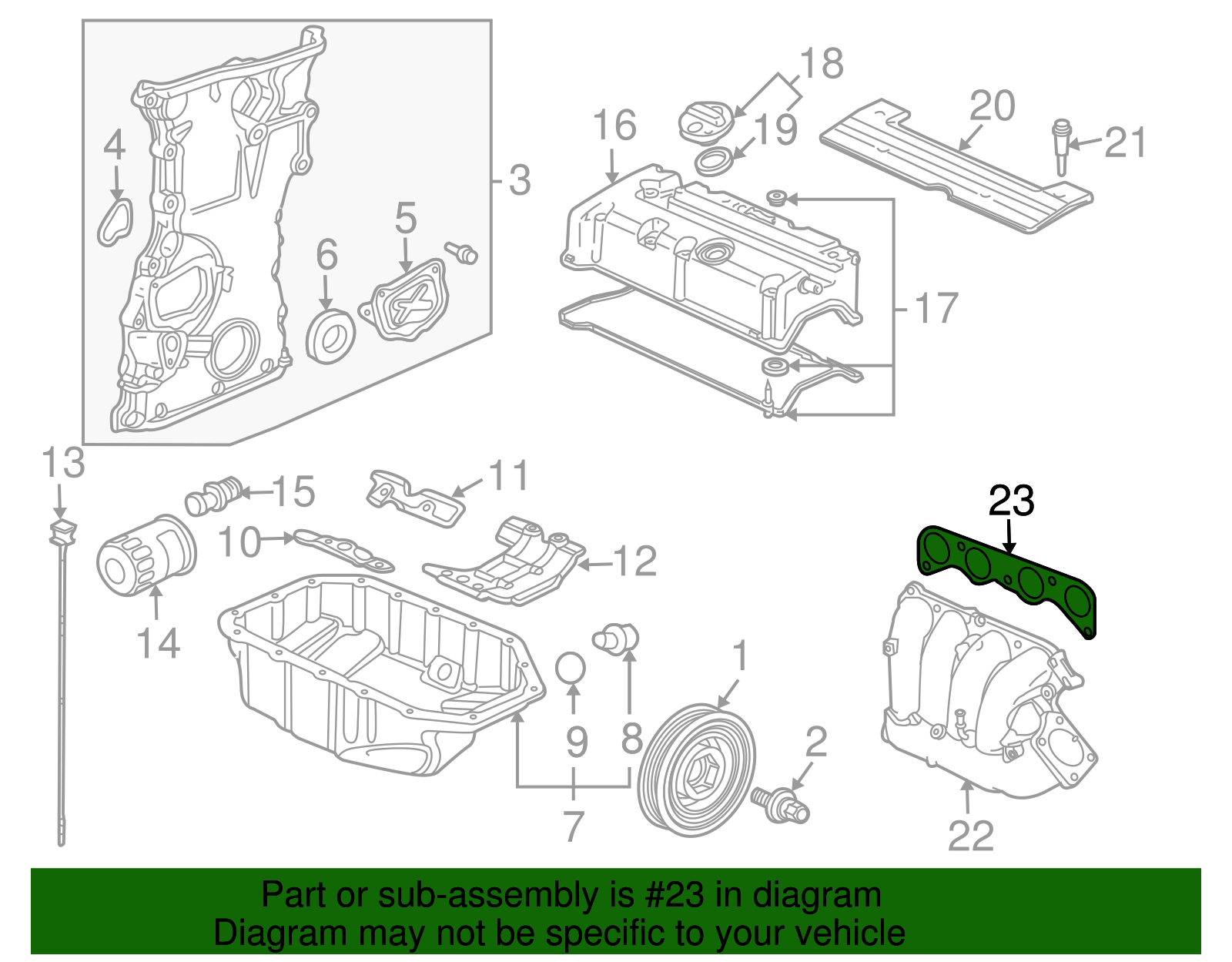 17115-RAA-A01 - Manifold Gasket 2003-2011 Honda | Honda Parts Online