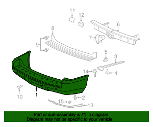 2008-2013 GM Rear Bumper Cover 20951795 | GMPartsDirect.com