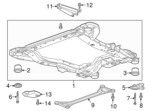 13370470 GM Drivetrain and Front Suspension Cradle Mount | GM Parts Store