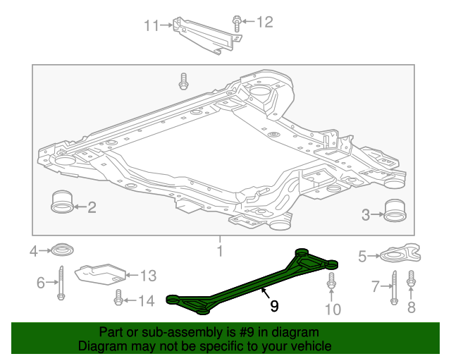 2014-2016 Cadillac ELR Engine Cradle Brace 22985094 | GMPartsDirect.com