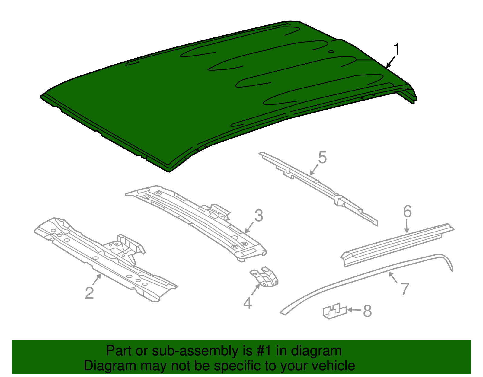 2016-2019 Toyota Tacoma Roof Panel 63111-04210 | Ourisman Toyota Parts